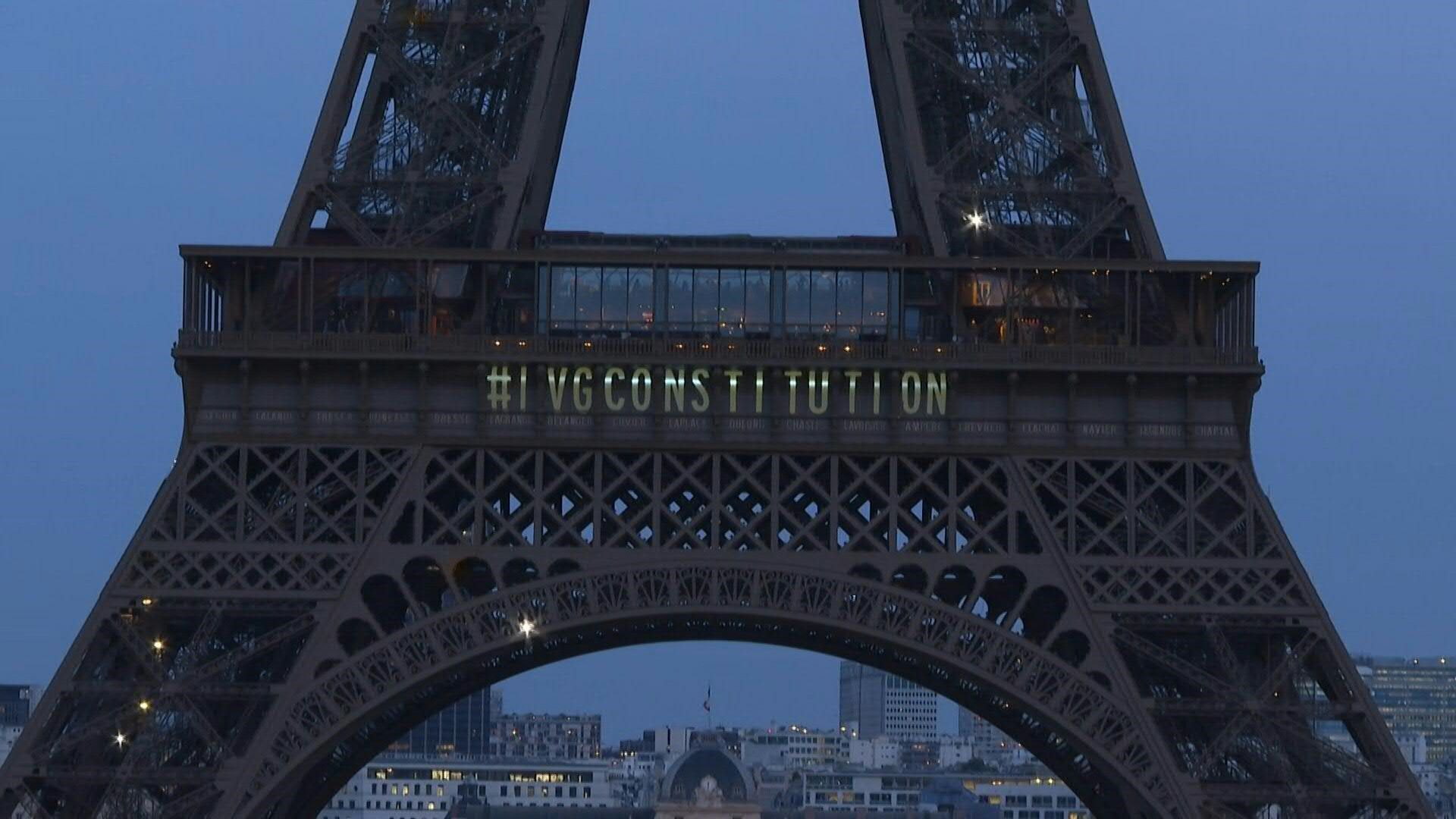 Abortion: Eiffel Tower lights up for women’s reproductive freedom